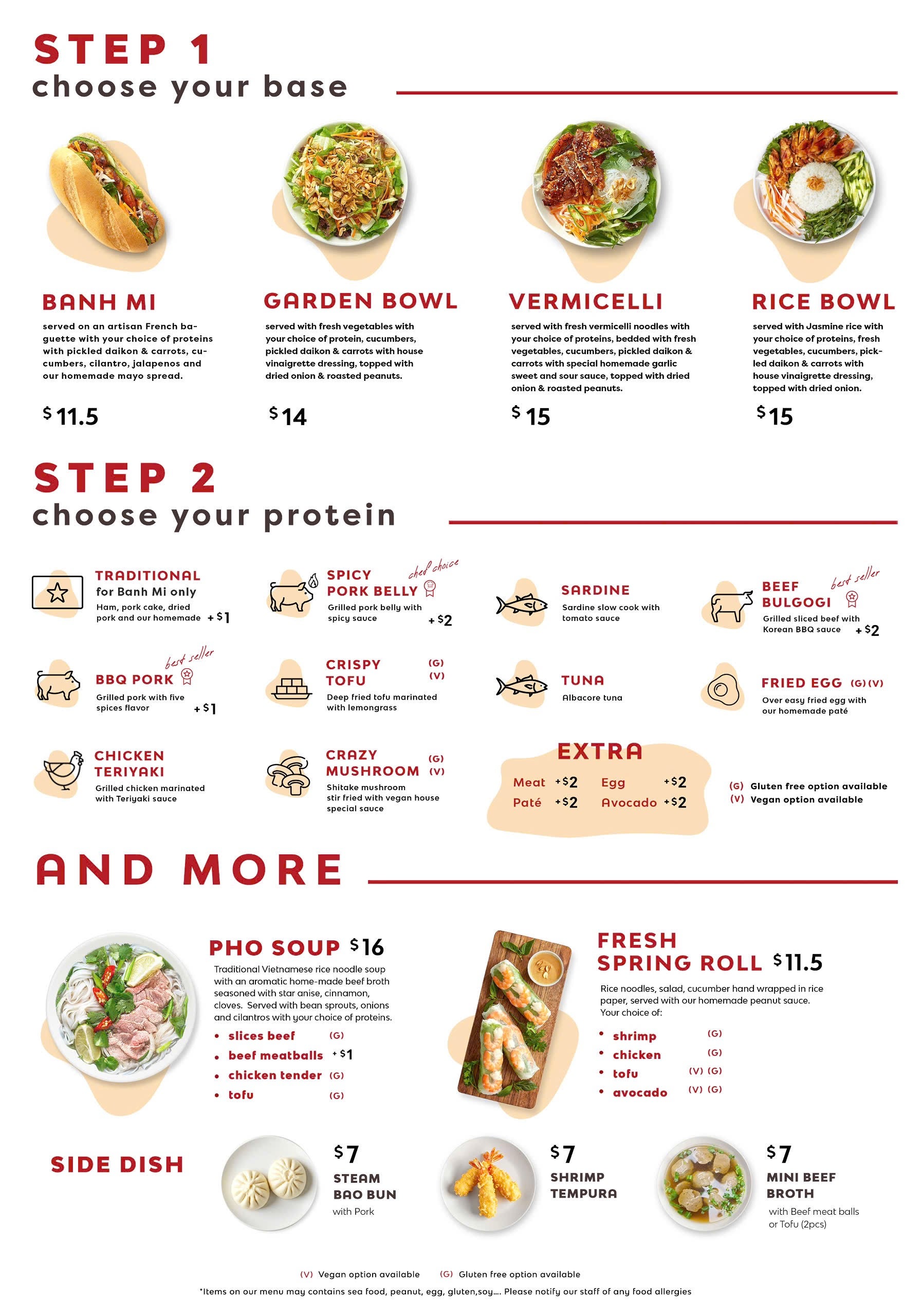 Our menu